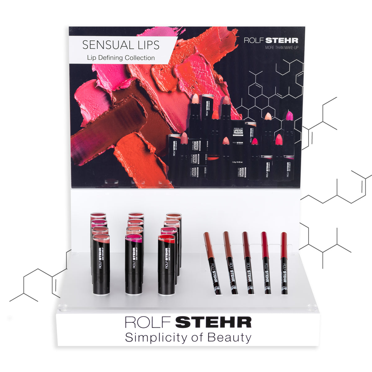 RS Make up - Auflage f. Thekendisplay weiss "Sensual Lips - Lip Defini ...